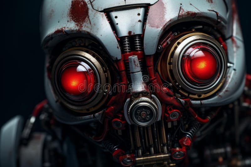 Emotionless Robot Face. Generate Ai Stock Image - Image of fight, hand ...