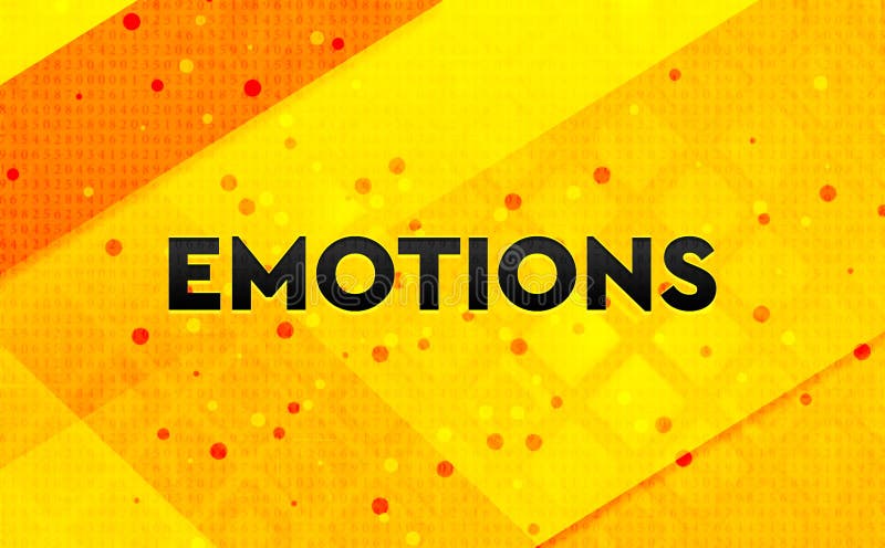 Emotions Abstract Digital Banner Yellow Background Stock Illustration ...