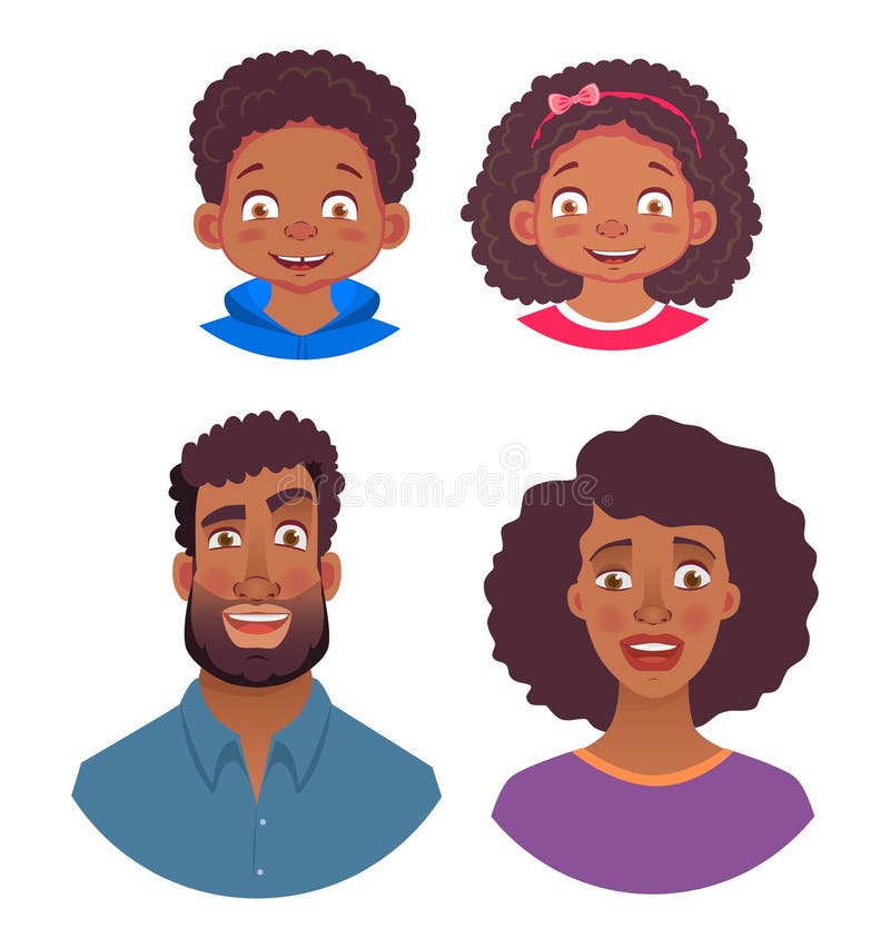 Emotions of african human stock illustration. Illustration of positive ...