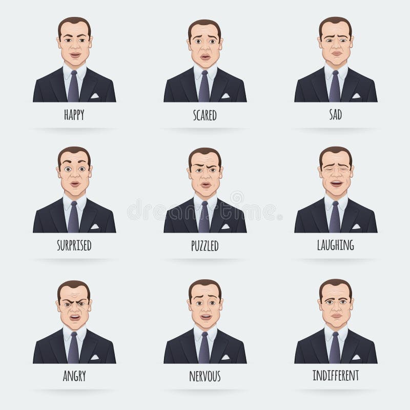 Happy Sad Indifferent Stock Illustrations – 239 Happy Sad Indifferent ...