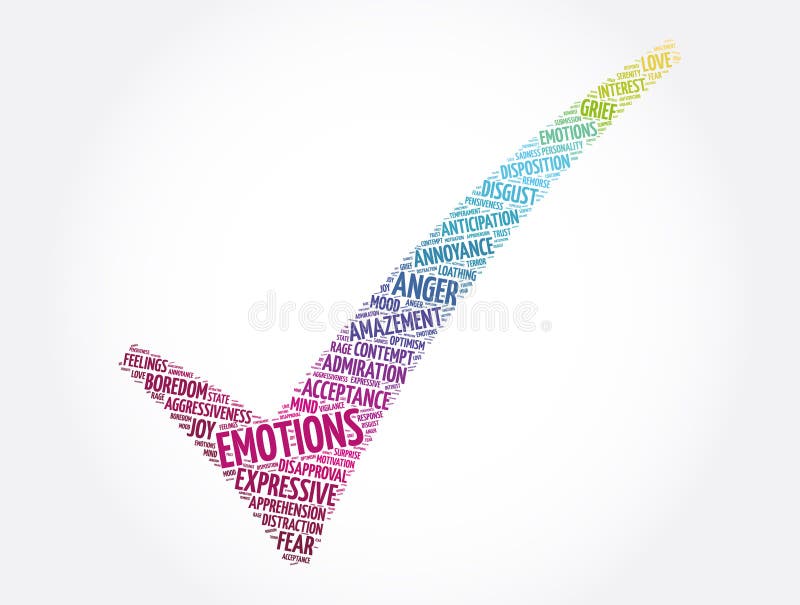 Emotions Check Mark Word Cloud Collage, Concept Background Stock ...
