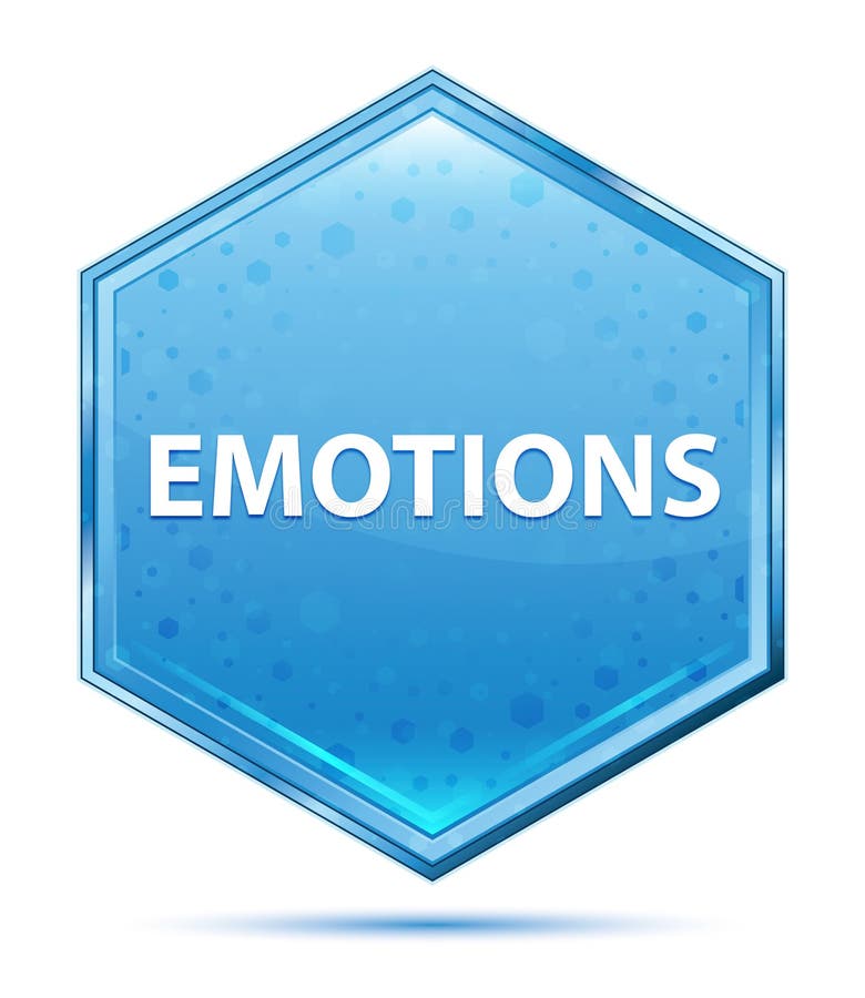 Emotions Crystal Blue Hexagon Button Stock Illustration - Illustration ...