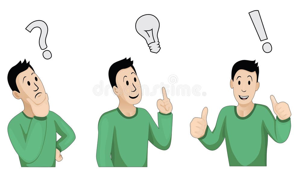 Emotions - Doubt, the Idea and Joy Stock Vector - Illustration of mirth ...