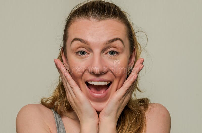 Emotions on the Face of a Beautiful Young Girl Stock Photo - Image of ...