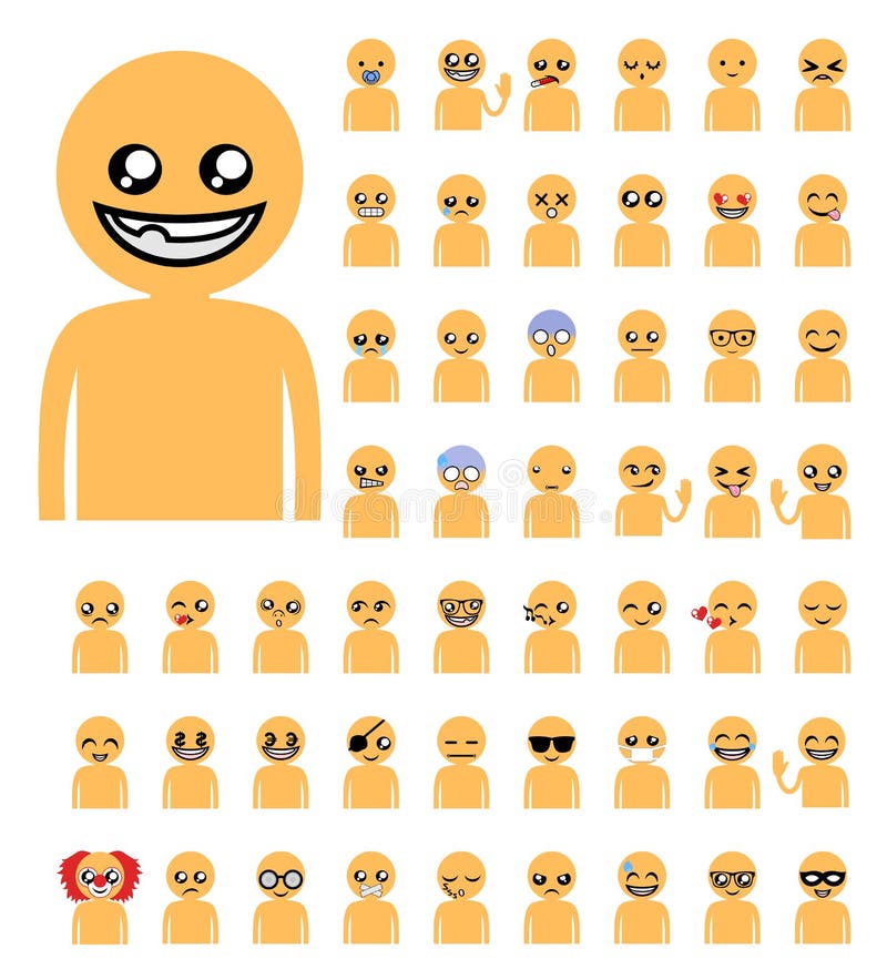 Emotions Faces Set Collection Stock Vector - Illustration of faces ...