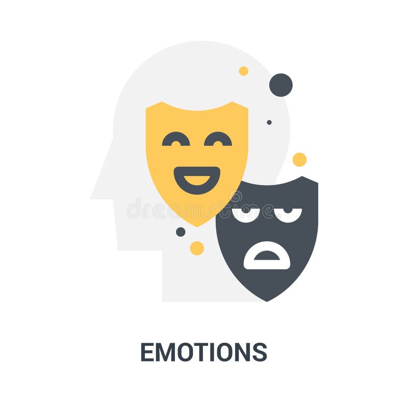 Emotions Flat Icon Design Concept Stock Vector - Illustration of mental ...