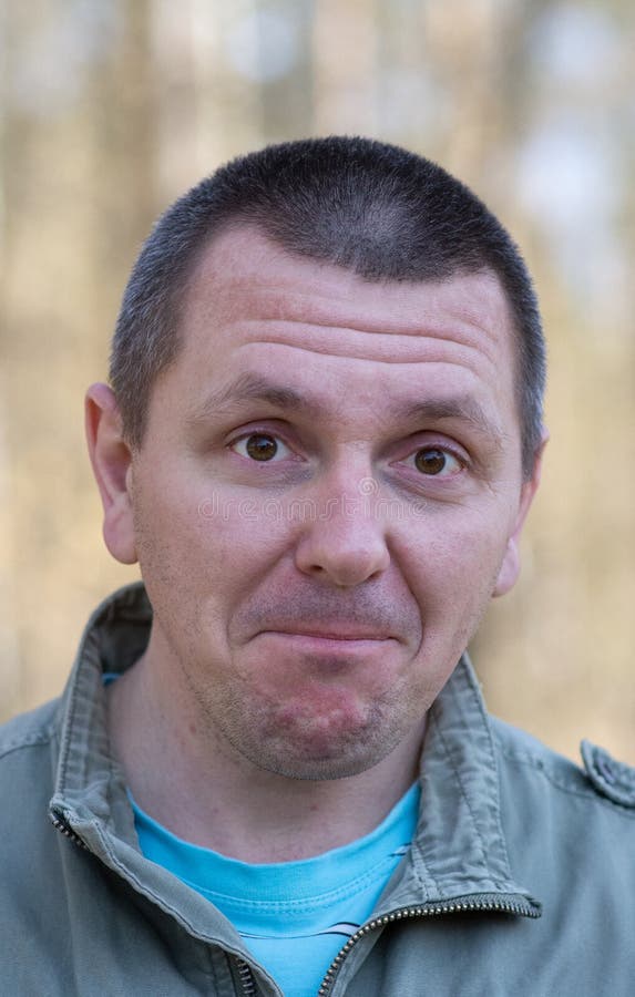 Emotions. Gesture. a Man Expresses Various Emotions on His Face. Stock ...