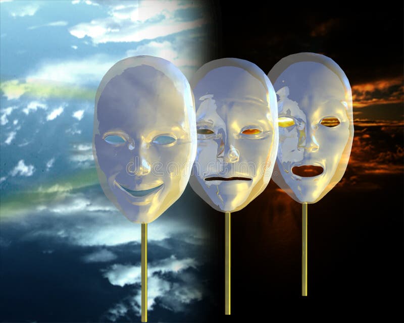 Emotions are Masks - Like Night and Day Stock Illustration ...