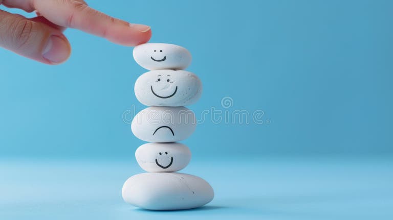 The Emotive Pebble Stack.AI Generated Image Stock Photo - Image of cute ...
