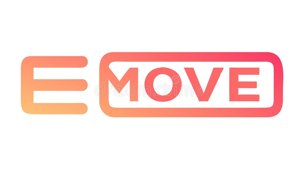 EMOVE Text Icon, Electronic Movement and Transfer, Vector Design ...