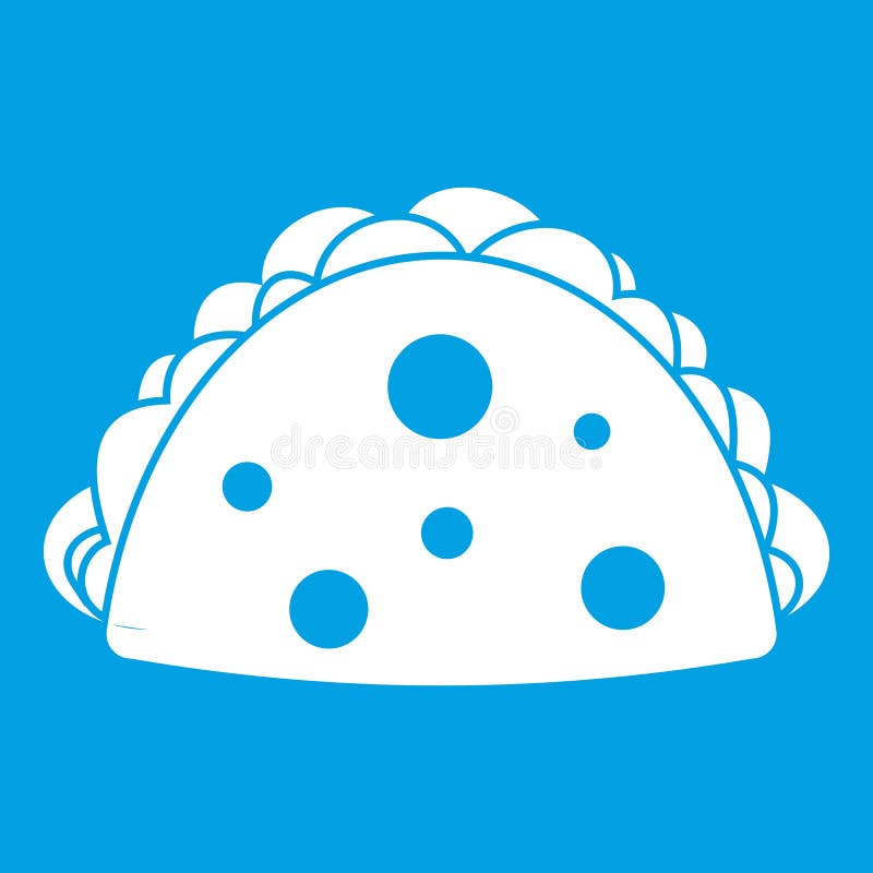 Empanada, Cheburek or Calzone Icon White Stock Vector - Illustration of ...