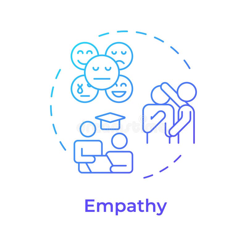 Empathy Blue Gradient Concept Icon Stock Vector - Illustration of ...