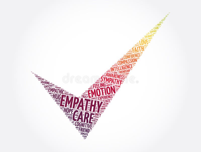Empathy Check Mark Word Cloud Collage, Concept Background Stock ... Empathy Check Mark Word Cloud Collage, Concept Background Stock ...