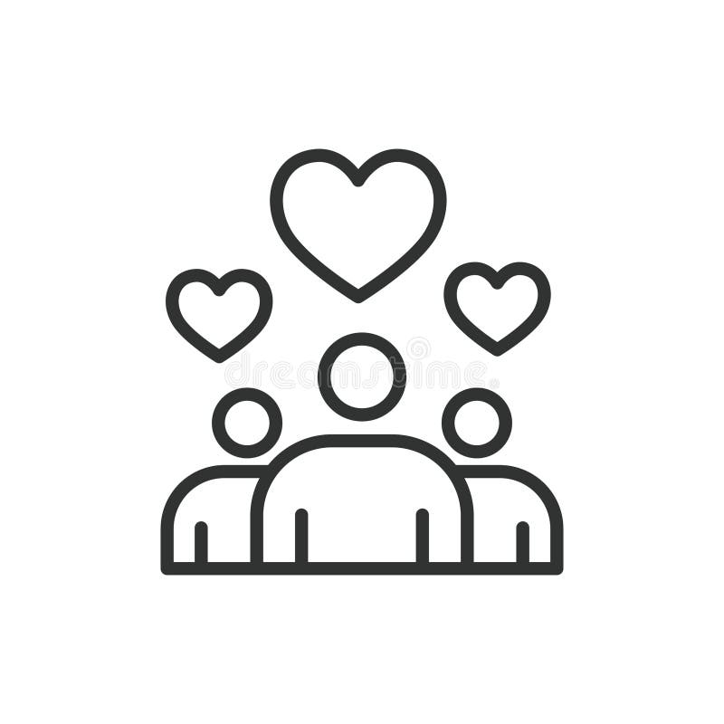 Empathy Community Icon in Line Design. Empathy, Community, Connection ...