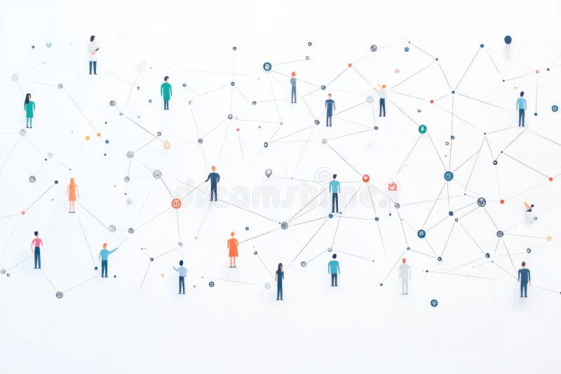 Empathy Conceptual Network with Minimalist Human Figures Stock ...