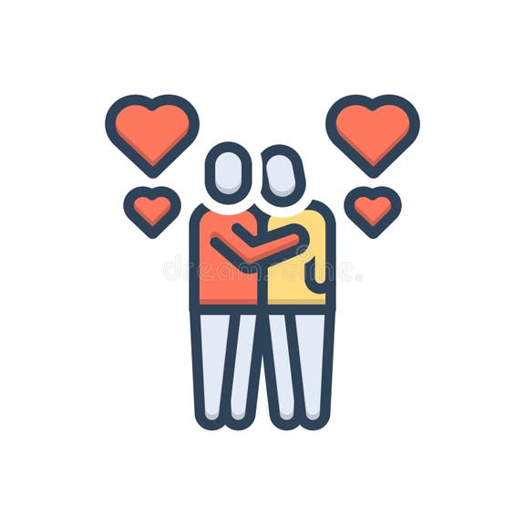 Color Illustration Icon for Empathy, Sympathy and Hug Stock Vector ...