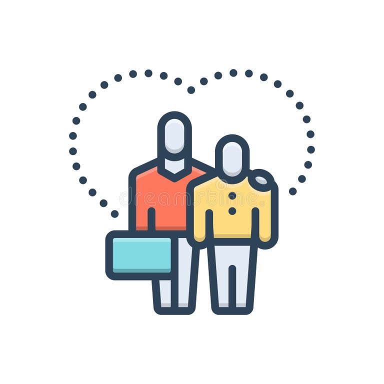 Color Illustration Icon for Empathy, Sympathy and Care Stock Vector ...