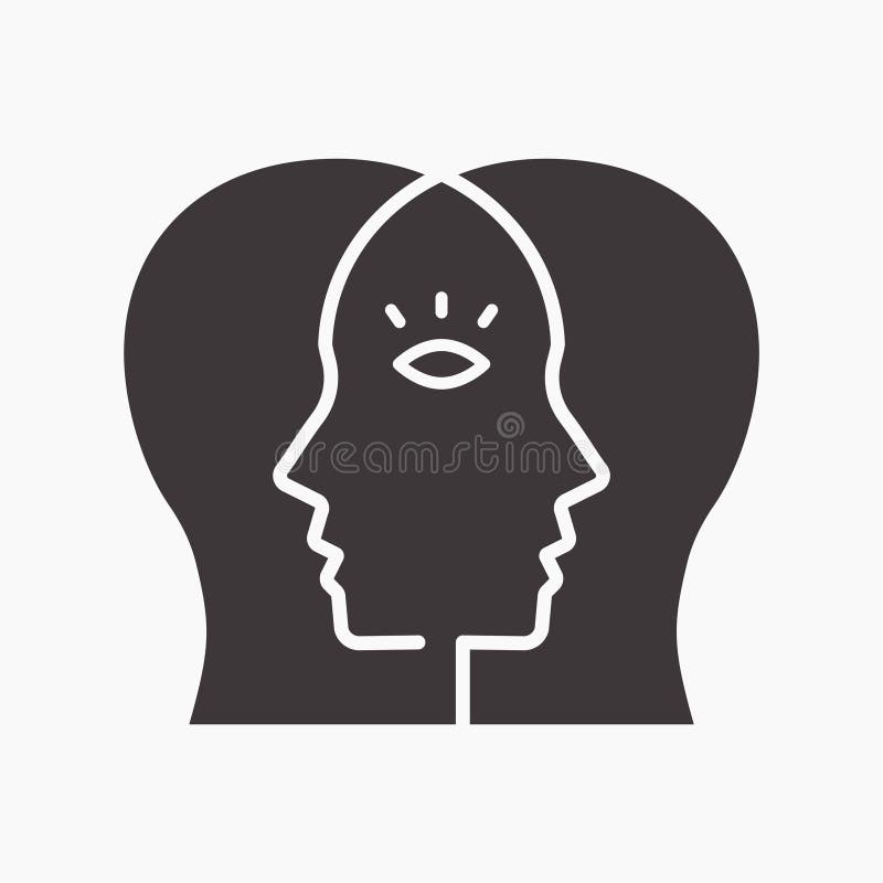 Empathy Icon with Two Profiles. Vector Illustration. Stock Vector ...