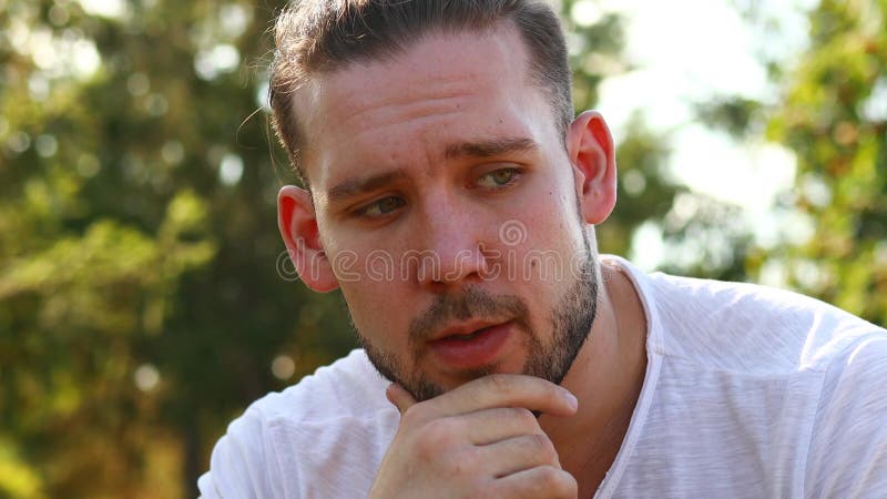 Empathy Man Feeling Very Sad and Thinking about Disturbing Thoughts ...