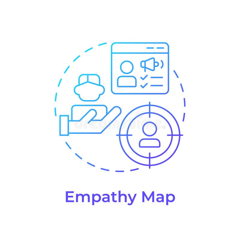 Empathy Map Blue Gradient Concept Icon Stock Vector - Illustration of ...