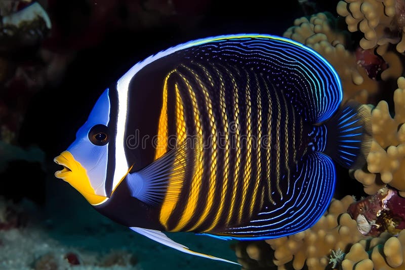 Emperor Angelfish - Pacific and Indian Oceans (Generative AI) Stock ...