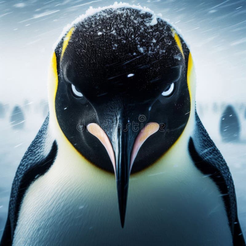 An Emperor Penguin on the Frozen Plains of Antarctica, with Sharp Eyes ...