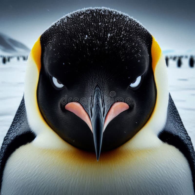 An Emperor Penguin on the Frozen Plains of Antarctica, with Sharp Eyes ...