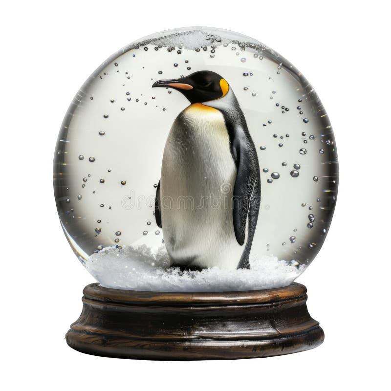Emperor Penguin in a Snow Globe Stock Photo - Illustration of wings ...