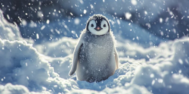 Emperor Penguin in Snow Hill Island Stock Illustration - Illustration ...