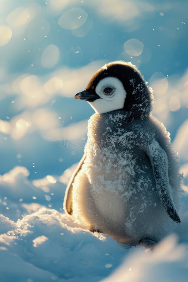 Emperor Penguin in Snow Hill Island Stock Illustration - Illustration ...