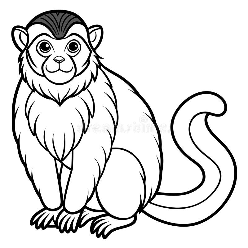 Emperor Tamarin Monkey Sits Icon Vector Stock Vector - Illustration of ...
