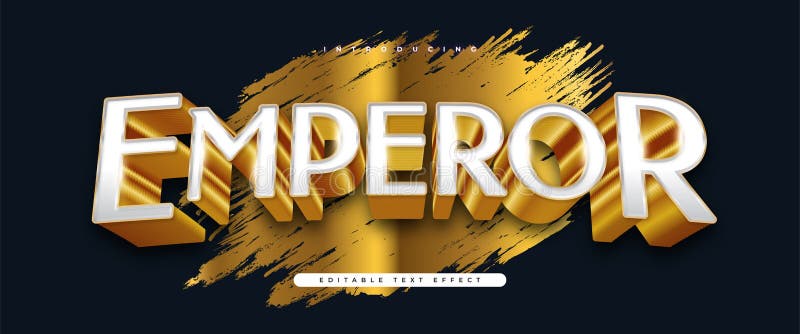 Emperor Text in White and Gold Style with 3D Effect Stock Vector ...