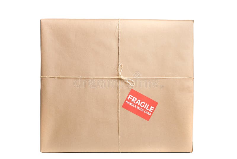 Empfindliches Paket stockfoto. Bild von griff, kasten - 18260256