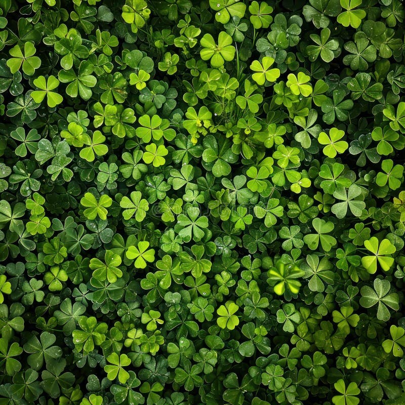 Top View of Bright Natural Shamrocks and Clover Landscape Stock Image ...