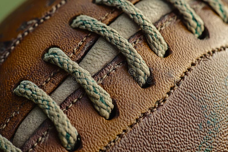 Emphasizing the Craftsmanship, a Close-up Shot Highlights the Football ...