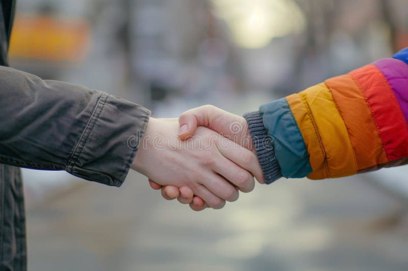 Emphasizing Equality through Handshake Stock Illustration ...