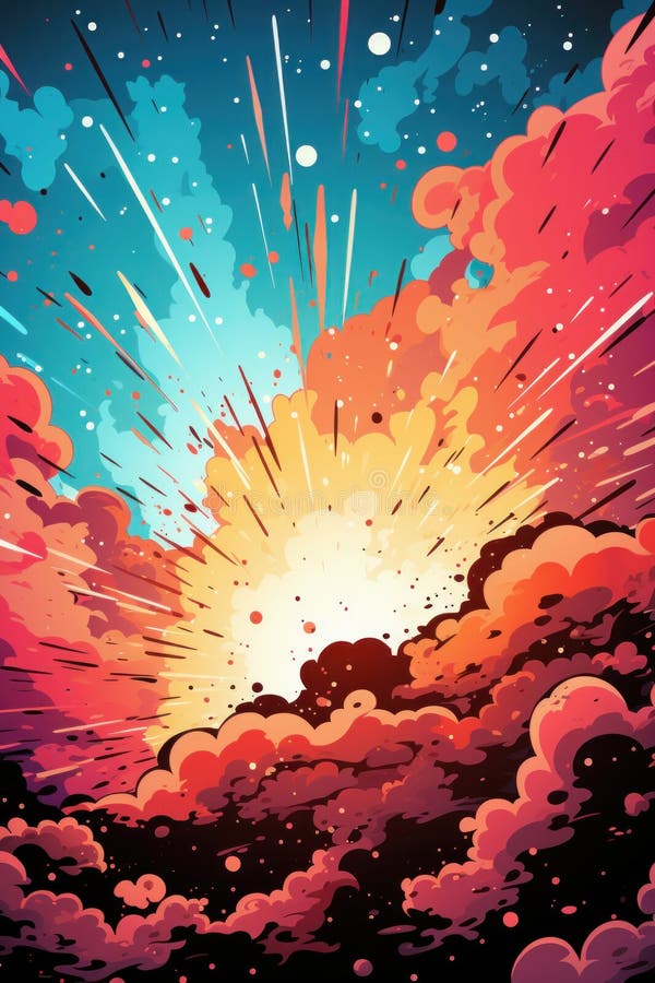 Colourful Dynamic Minimalist Comic Book Background Stock Illustrations ...