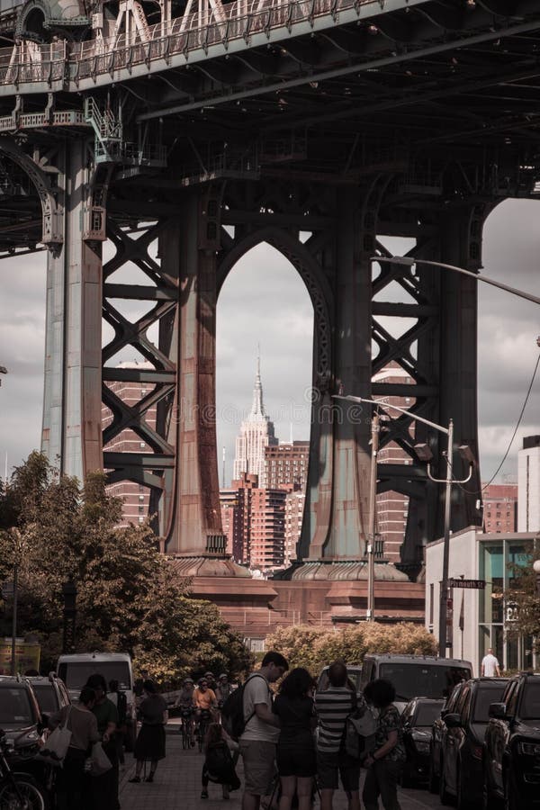 Empire State Building from the Bridge Editorial Stock Image - Image of ...