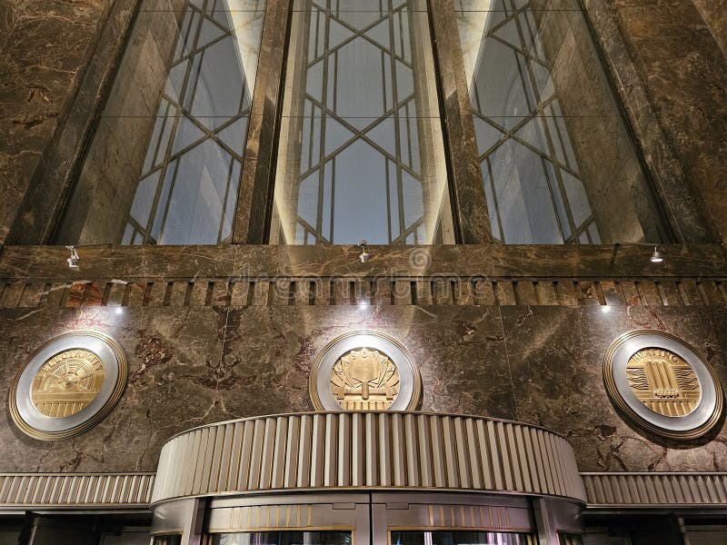 Empire State Building Skyscraper Night Manhattan New York City Inside ...