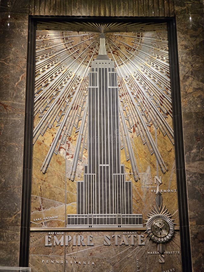 Empire State Building Skyscraper Night Manhattan New York City Inside ...