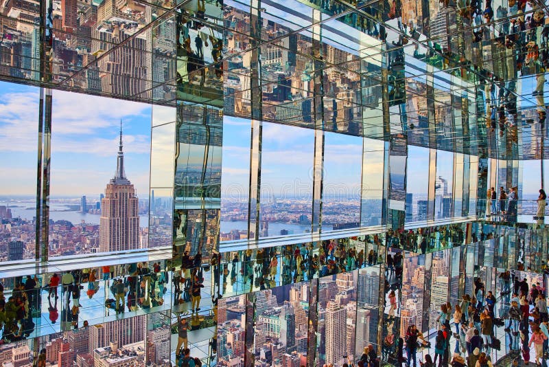 Empire State Building from Summit One High Up Interior Mirrors ...