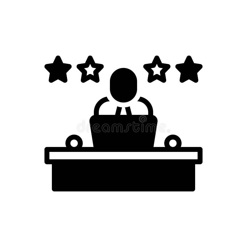 Black Solid Icon for Employed, Working and Career Stock Vector ...