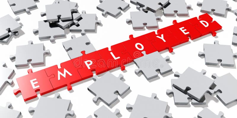 Employed - Jigsaw Puzzles Concept Stock Illustration - Illustration of ...