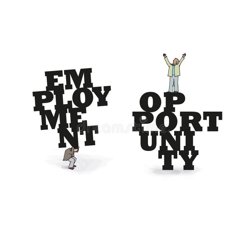 Employed vs. opportunity stock illustration. Illustration of ...