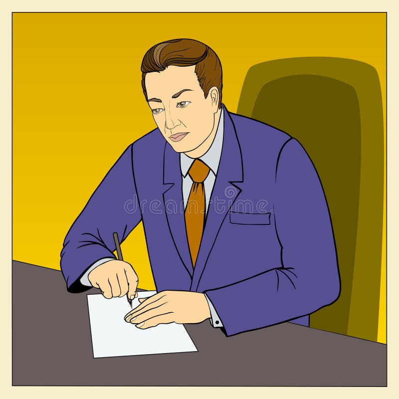 Employee stock vector. Illustration of sitting, businessman - 28608759