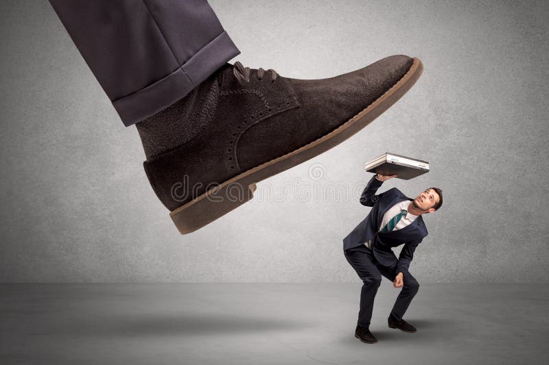 Employee Afraid of the Big Boss Foot Stock Photo - Image of boss ...