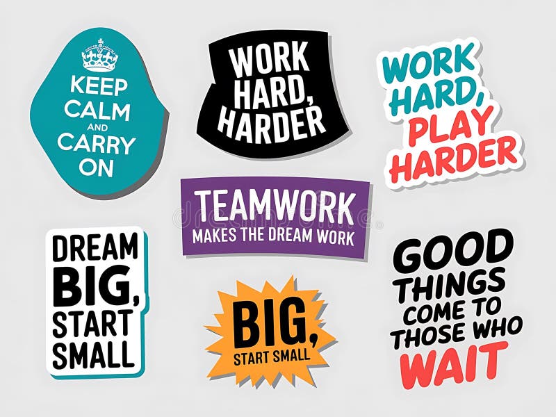 Employee Appreciation Sticker Pack with Motivational Quotes Stock ...