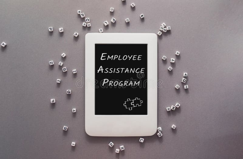 Employee Assistance Program on Tablet Screen on Grey Stock Image ...
