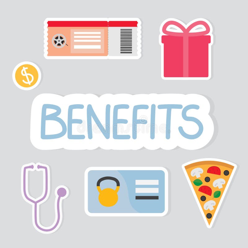 Benefits concept stock vector. Illustration of text - 119314426