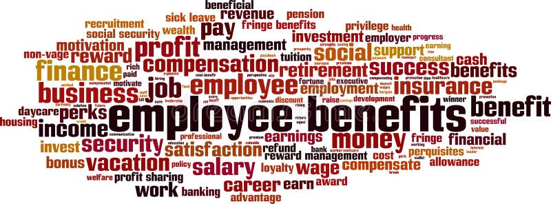 Employee Benefits Word Cloud Stock Vector - Illustration of benefit ...